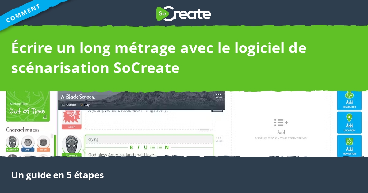 SoCreate - Comment écrire un long métrage avec le logiciel d'écriture de scénario SoCreate : un ...