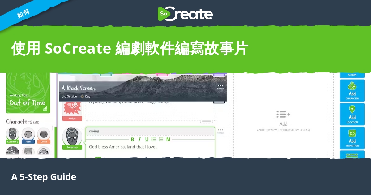 SoCreate - 如何使用 SoCreate 編劇軟件編寫故事片：5 步指南