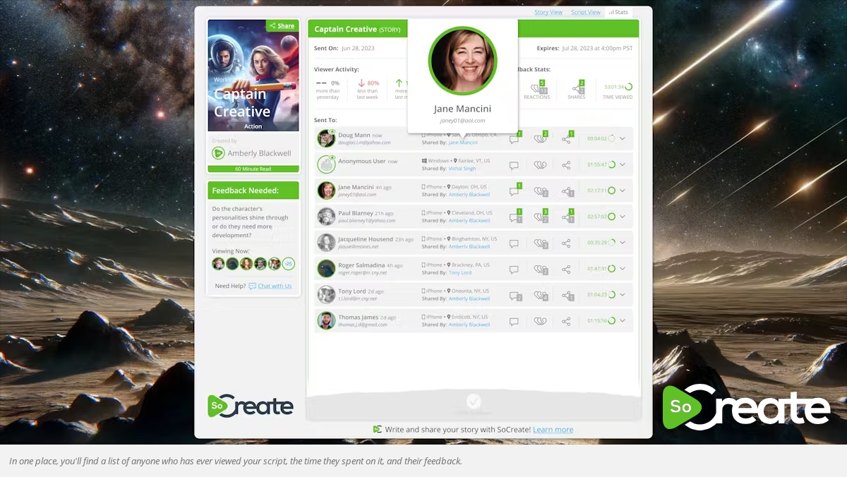 SoCreate - Unlock Screenwriting Success with SoCreate Stats: Track ...